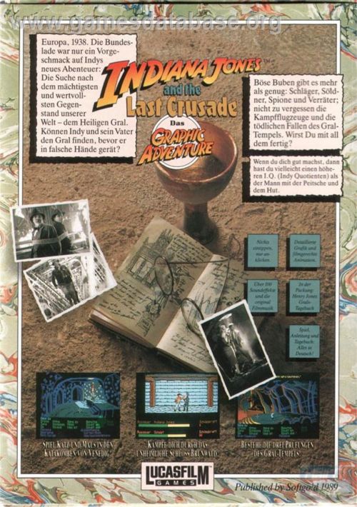 Indiana Jones and the Last Crusade (Floppy DOS VGA) Game ROM Download ...